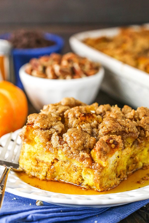 Overnight Pumpkin Spice French Toast Casserole Life Love And Sugar