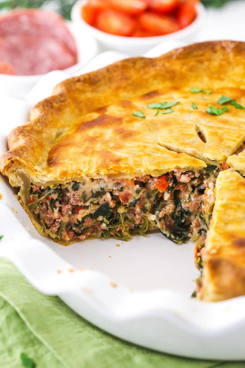 Easy Three Meat Italian Pie Recipe | Life Love and Sugar