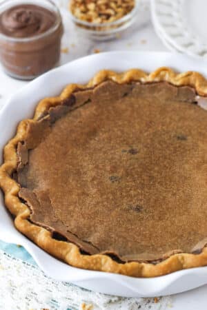 Chocolate Hazelnut Chess Pie with Rolos | Easy Chocolate Chess Pie