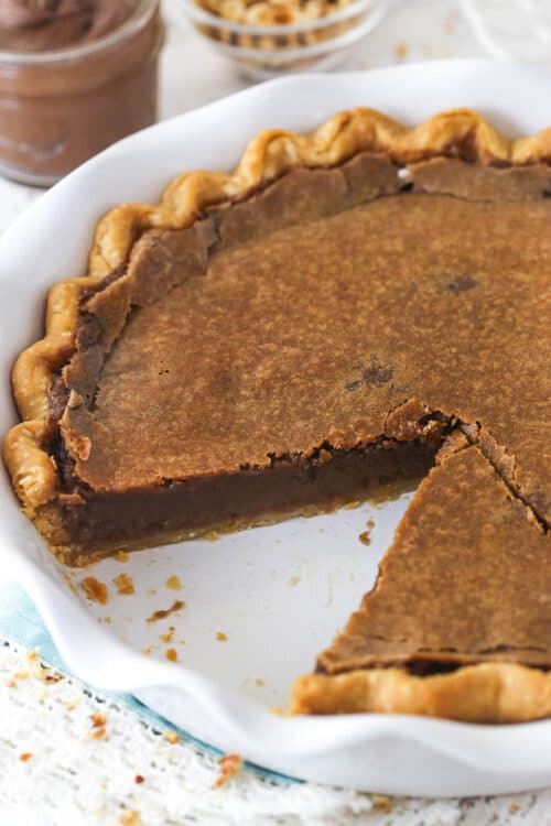 Chocolate Hazelnut Chess Pie with Rolos | Easy Chocolate Chess Pie