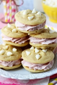 Lemon Raspberry Cookie Sandwiches | Lemon Cookies & Raspberry Icing