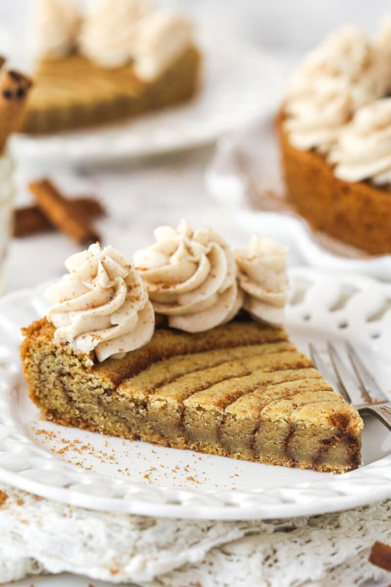 Cinnamon Roll Cookie Cake | Life Love and Sugar