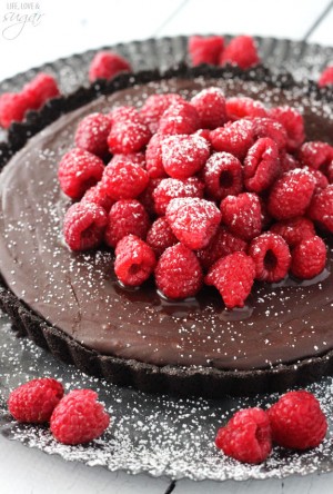 Raspberry Nutella Tart Recipe | No Bake Chocolate Raspberry Tart Recipe