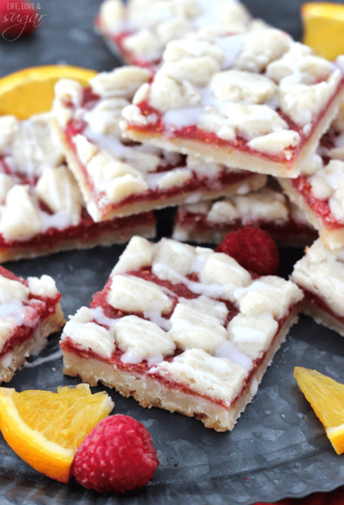 Raspberry Orange Shortbread Bars | Raspberry Dessert Bars Recipe