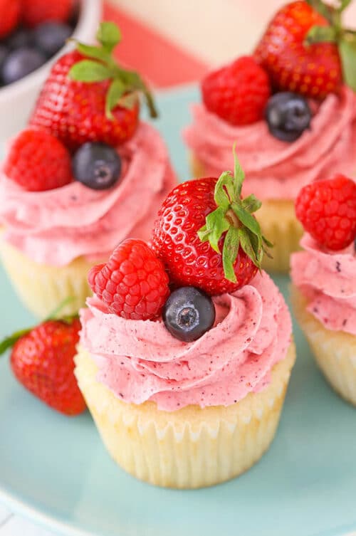 Berries and Cream Cupcakes