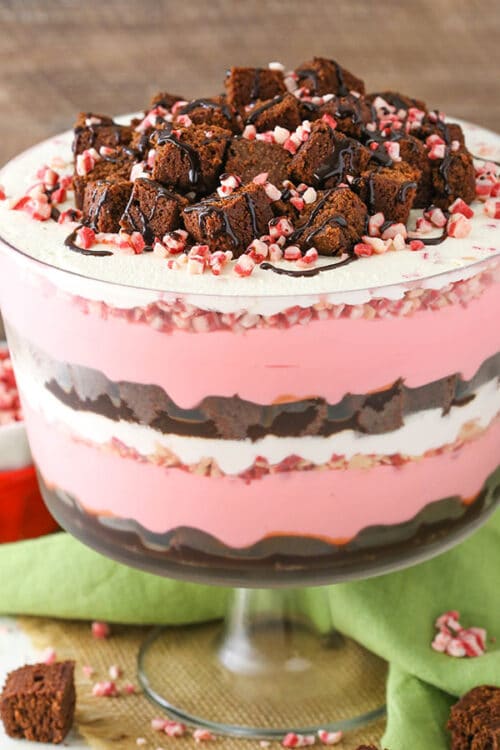 Peppermint Cheesecake Brownie Trifle Recipe | Chocolate Trifle Recipes