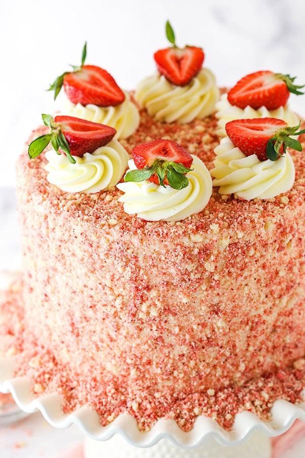 Strawberry Crunchy Layer Cake - Life Love and Sugar