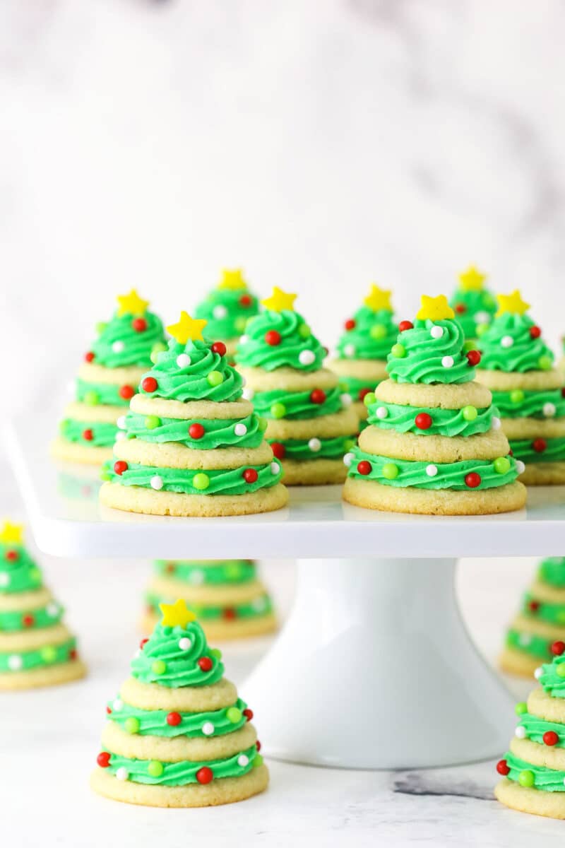 Stacked Sugar Cookie Christmas Trees - Life Love and Sugar
