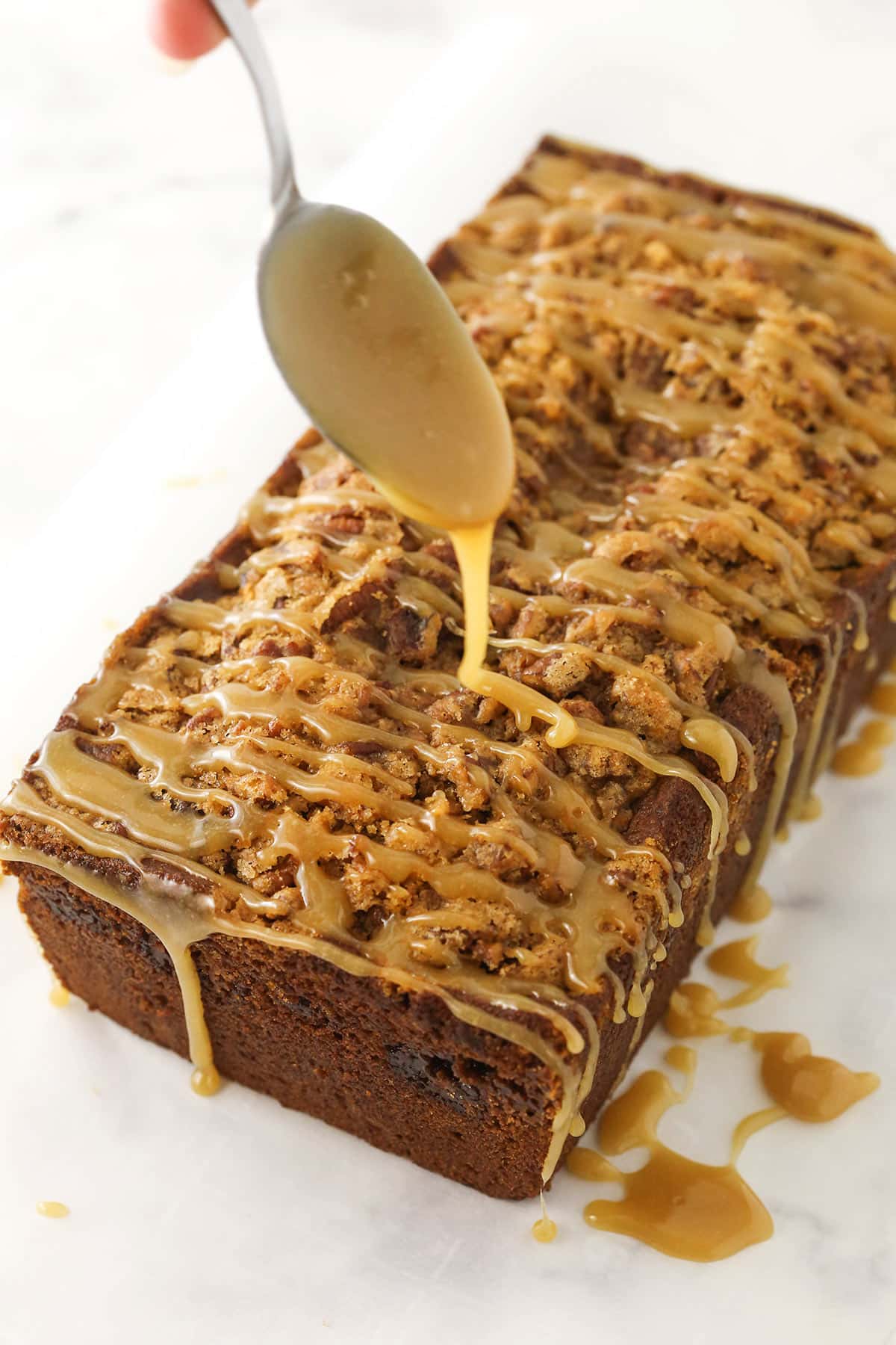 Easy Pumpkin Bread With Praline Swirl | Life Love & Sugar