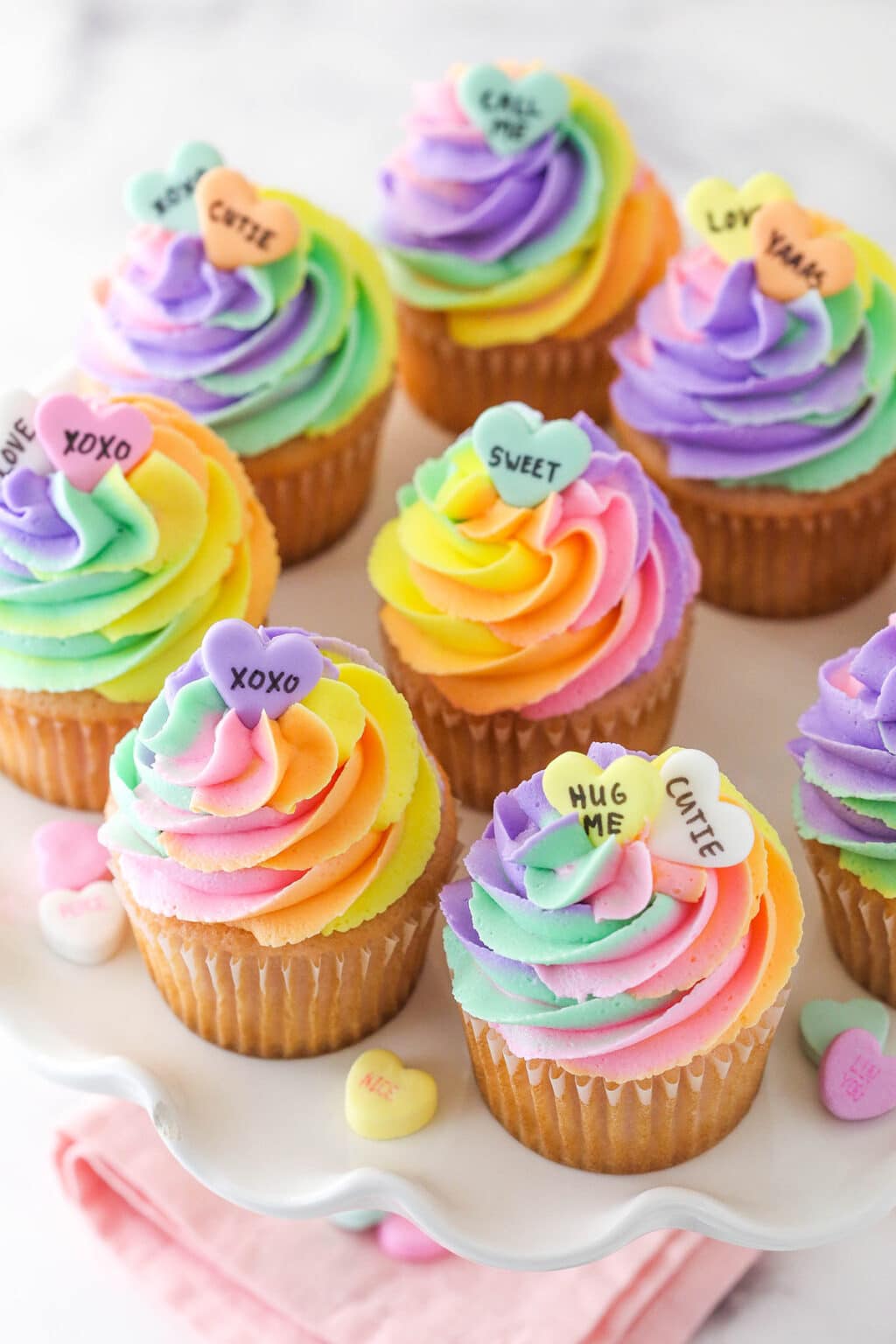 Conversation Heart Cupcakes - Life, Love and Sugar