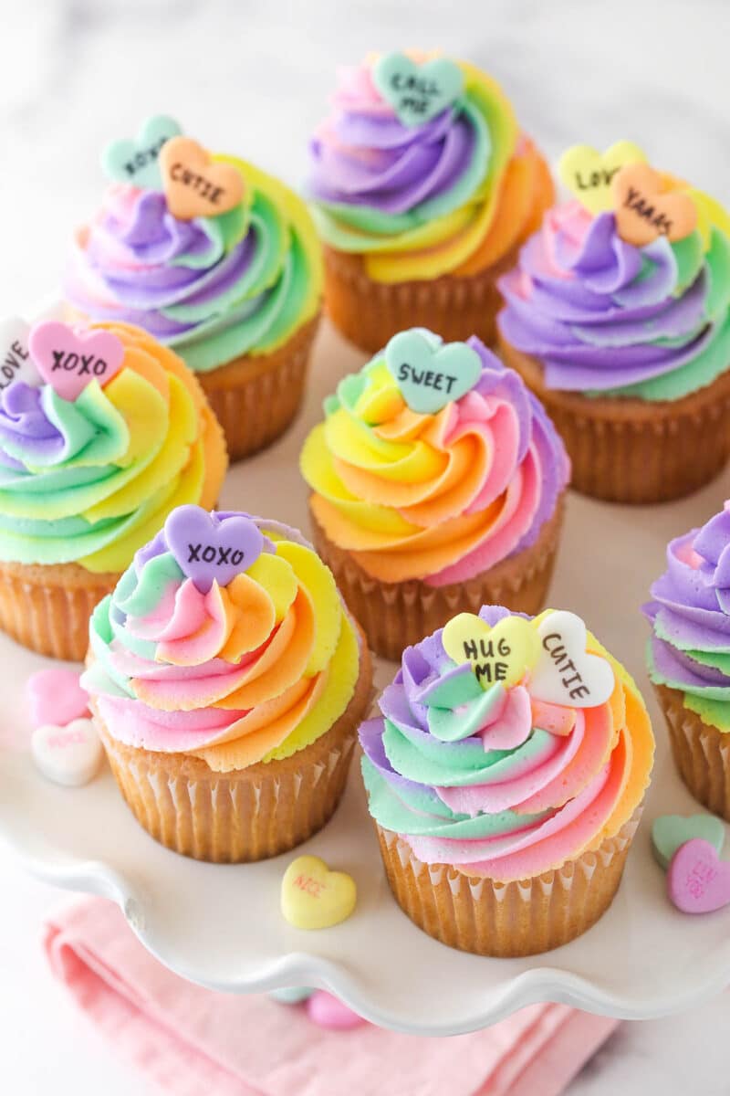 Conversation Heart Cupcakes - Life, Love and Sugar