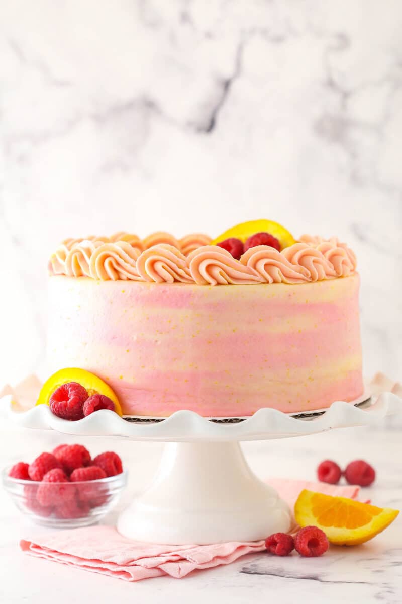 Raspberry Orange Layer Cake - Love, Life and Sugar
