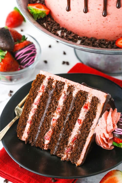 Chocolate Covered Strawberry Layer Cake - Life Love and Sugar