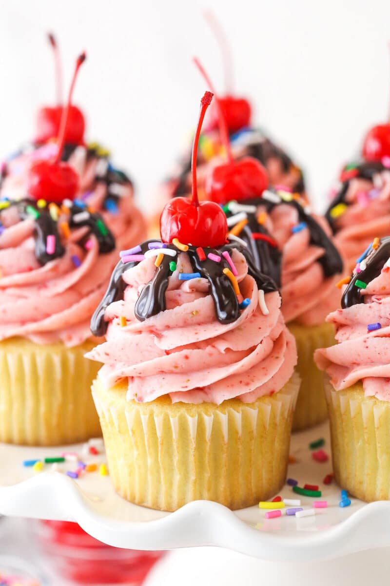 Strawberry Sundae Cupcakes | Life, Love and Sugar
