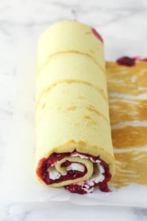 Berry Vanilla Cake Roll - Life Love and Sugar