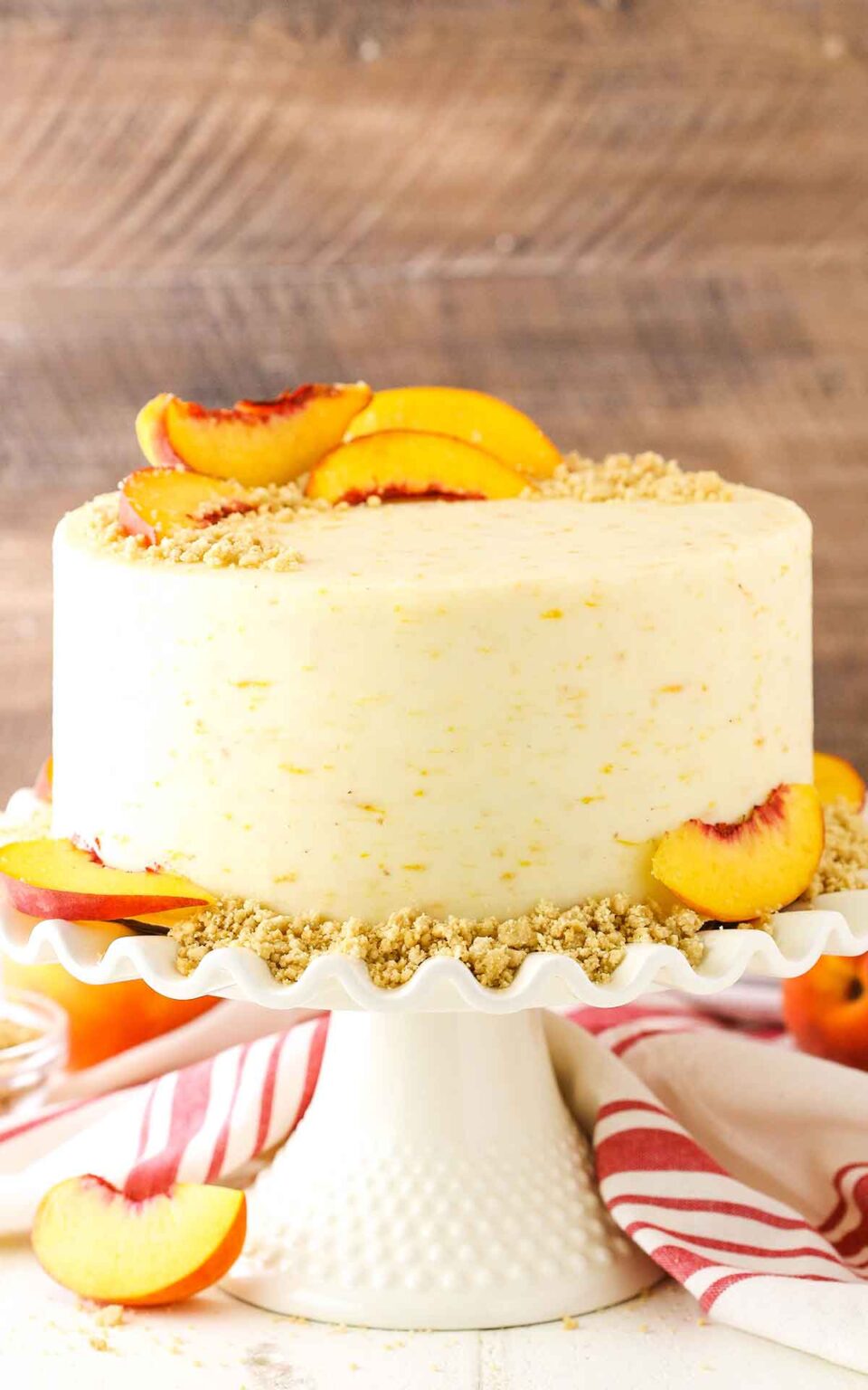 Brown Sugar Layer Cake with Peach Filling | Peach Dessert Recipe