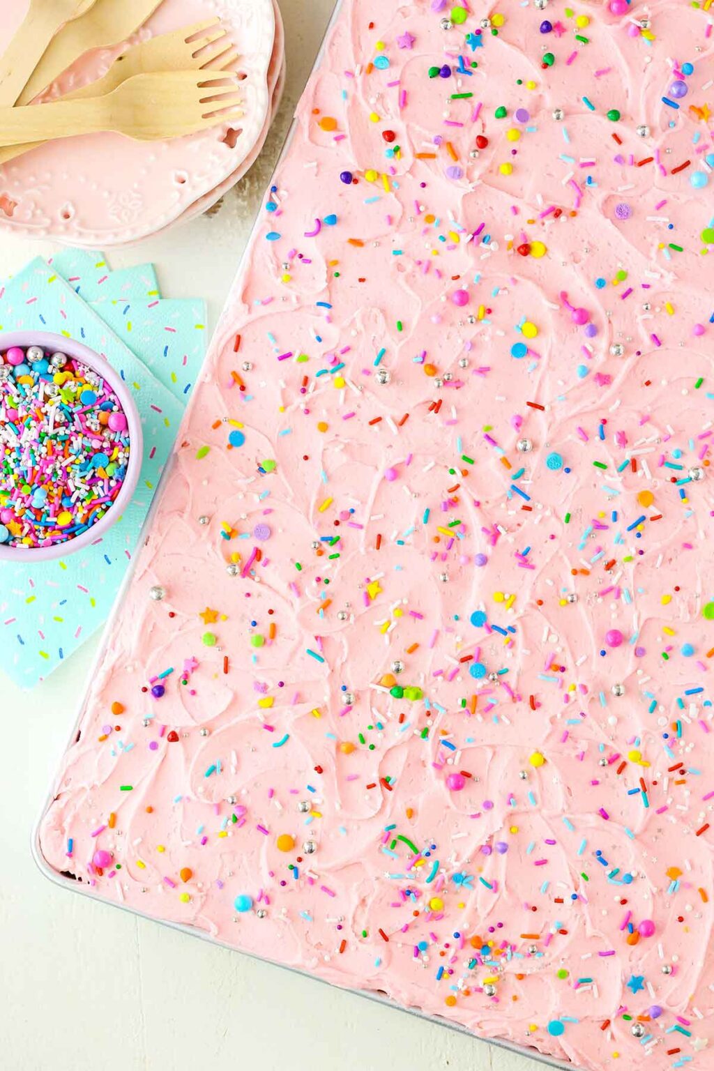 Vanilla Sheet Cake Recipe | Best Vanilla Birthday Party Cake with Frosting
