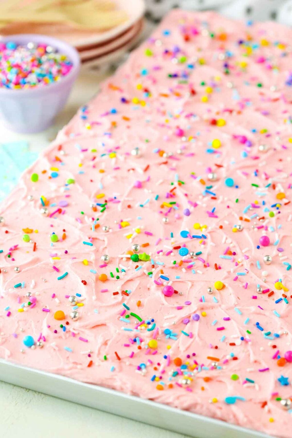 Vanilla Sheet Cake Recipe | Best Vanilla Birthday Party Cake with Frosting
