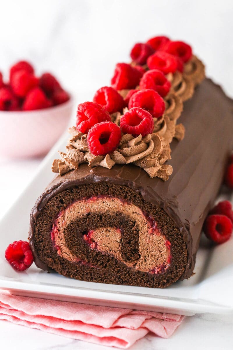 Raspberry Chocolate Cake Roll l Life Love and Sugar