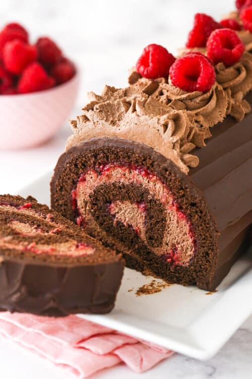 Raspberry Chocolate Cake Roll l Life Love and Sugar