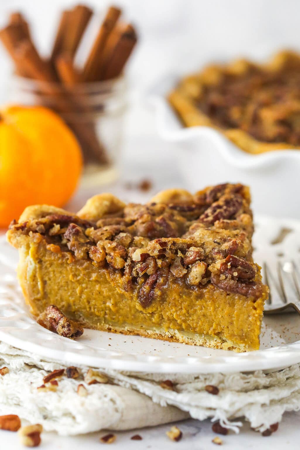 Praline Pumpkin Pie l Life, Love, and Sugar