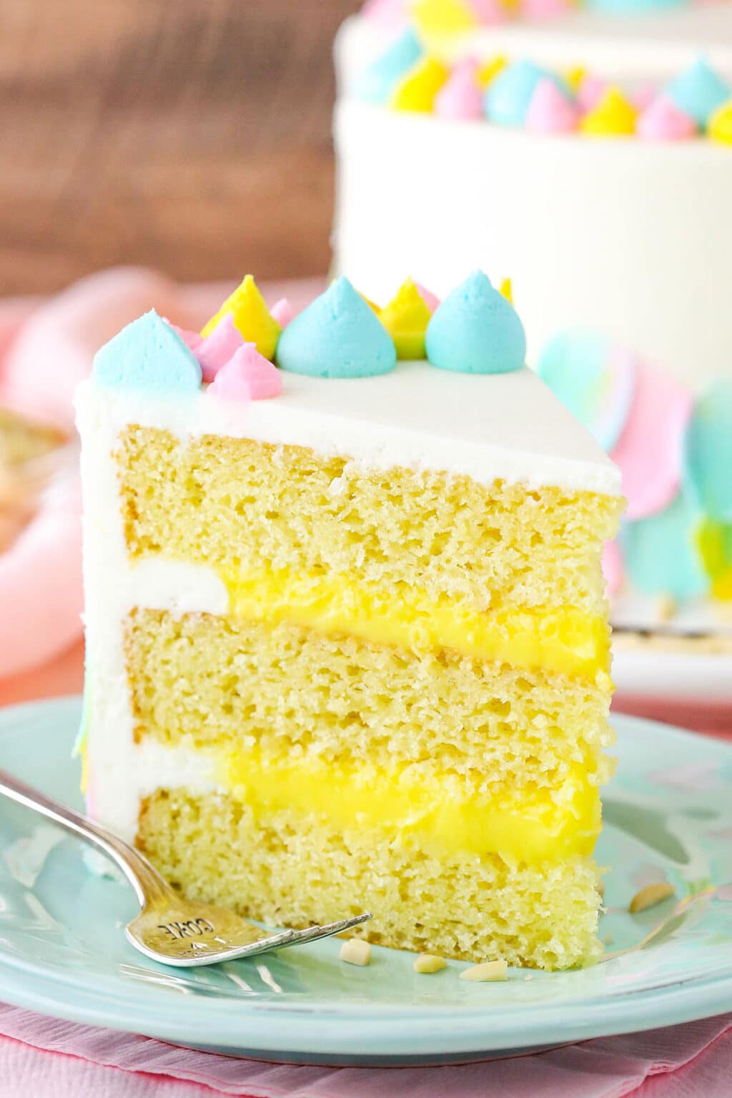 Almond Custard Layer Cake - Homemade Cake Recipe