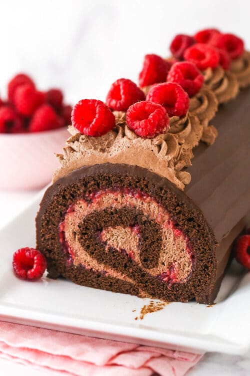 Raspberry Chocolate Cake Roll l Life Love and Sugar