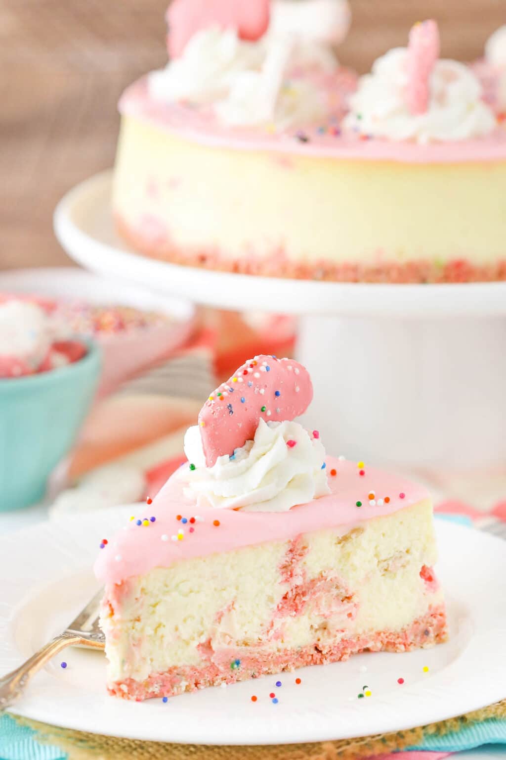 Frosted Animal Cookie Cheesecake - Life Love and Sugar