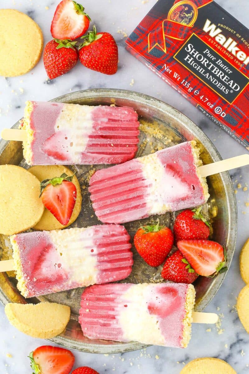 Strawberry Shortcake Popsicles Recipe | Life Love and Sugar