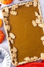 Easy Sheet Pan Pumpkin Pie | Life, Love and Sugar